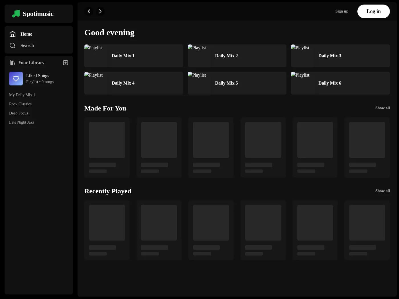 Spotimusic Clone