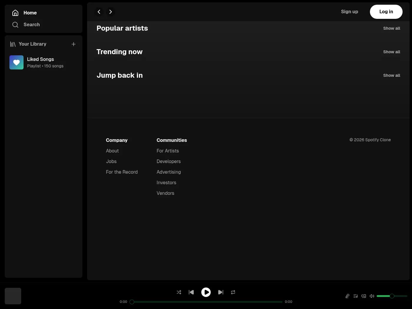 Spotify Web Clone