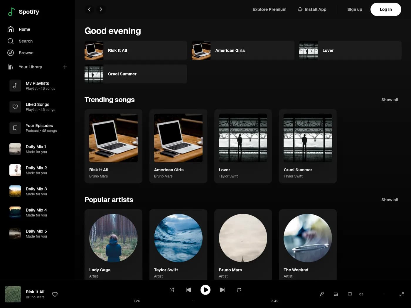 Spotify Web Clone