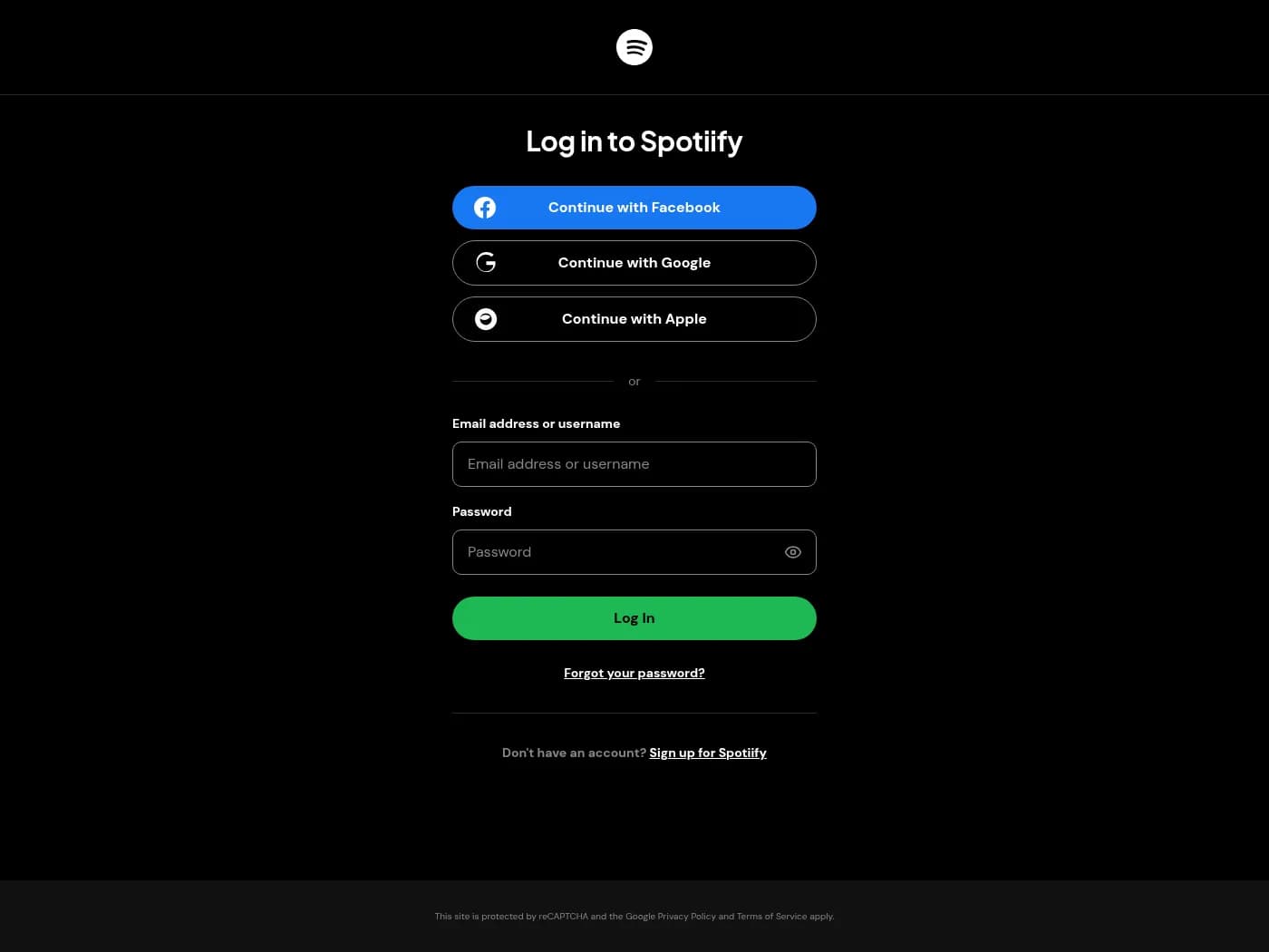 Spotiify Login Clone
