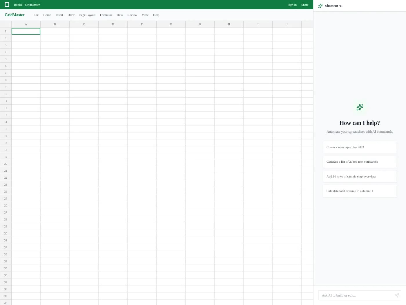 GridMaster Spreadsheet