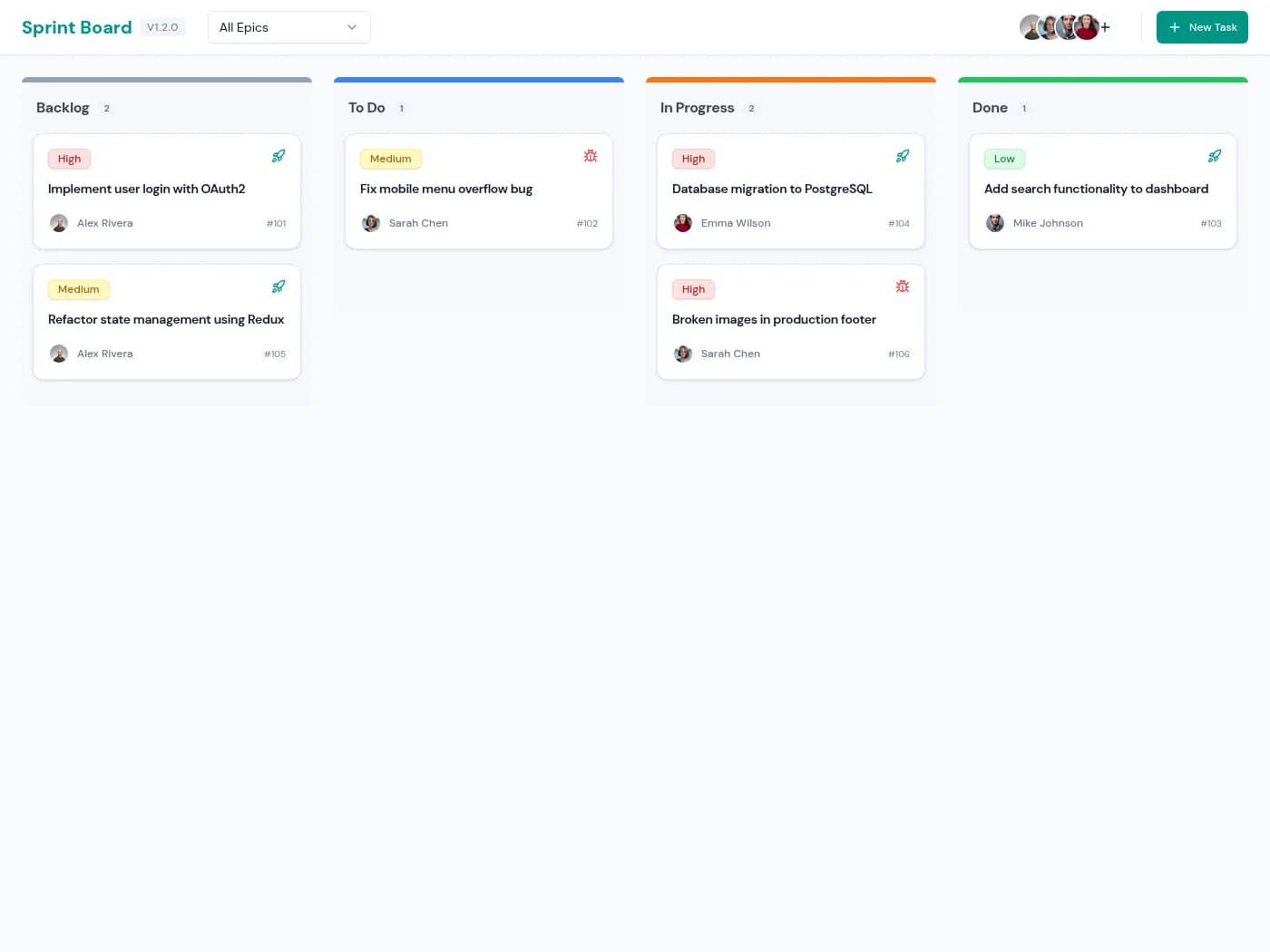 SprintBoard Kanban