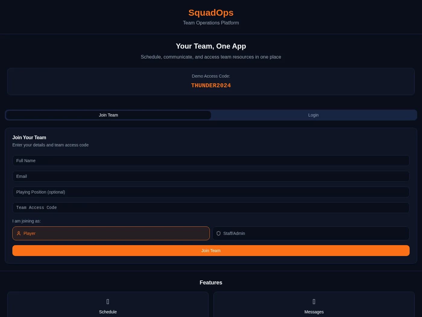 SquadOps Team App