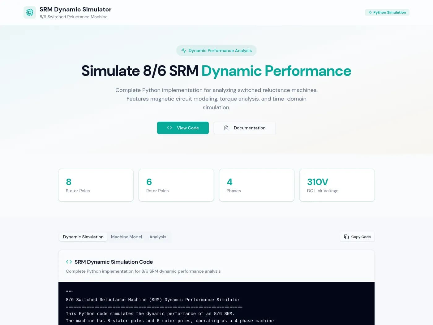 SRM Dynamic Simulator