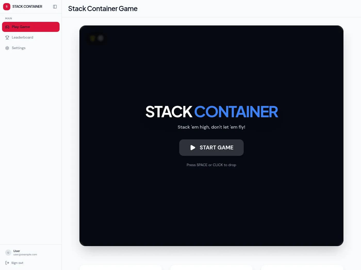 Stack Container Game