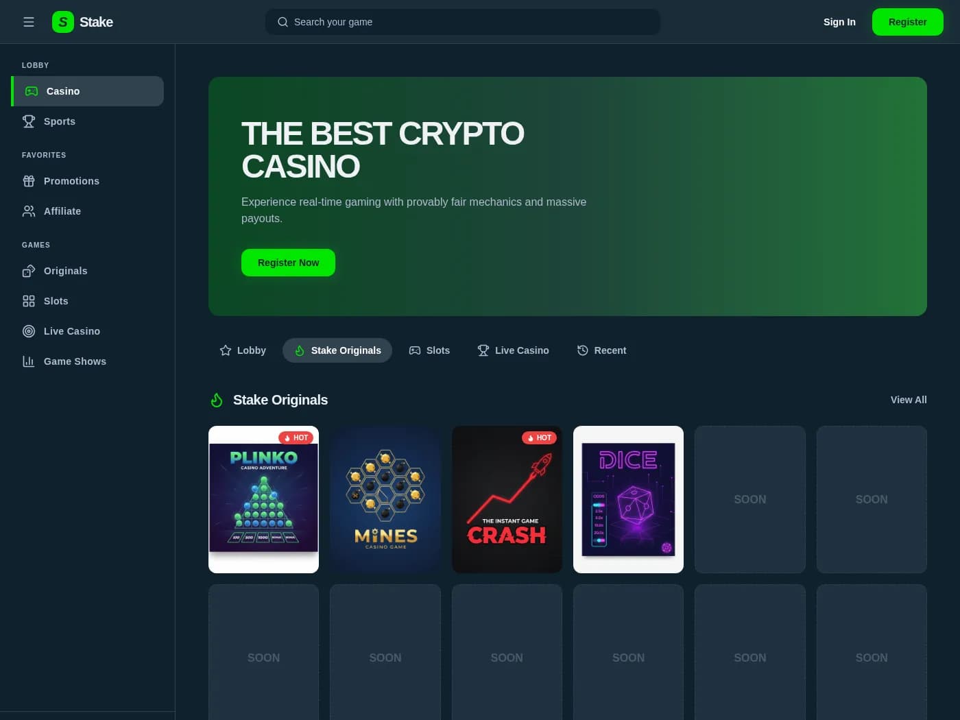Stake Casino Clone