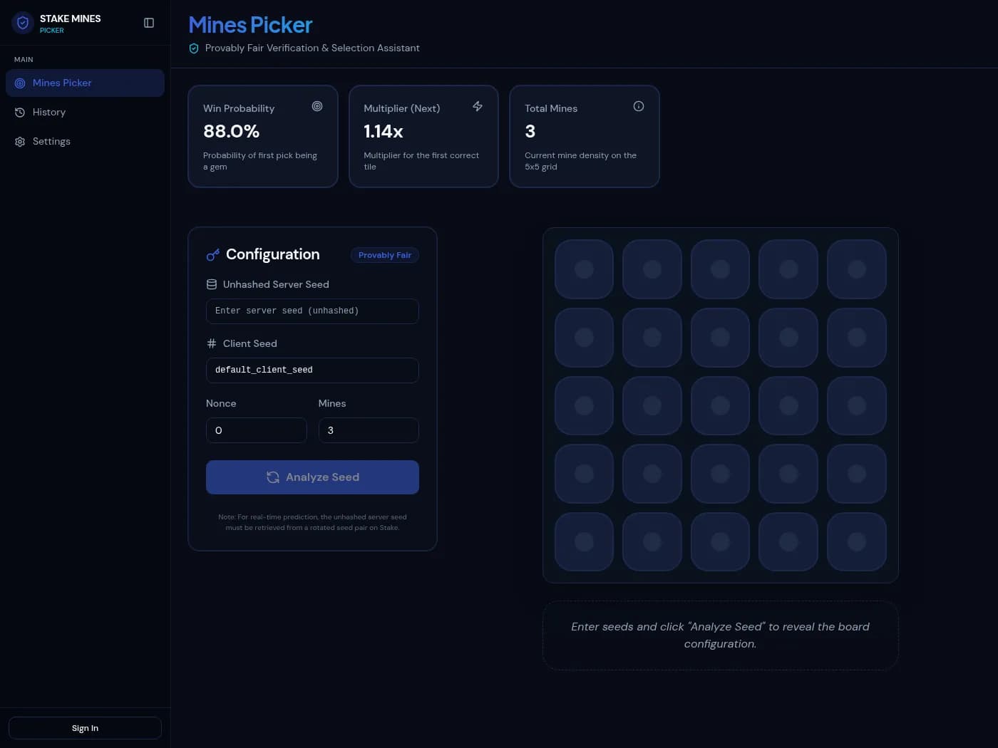 Stake Mines Picker