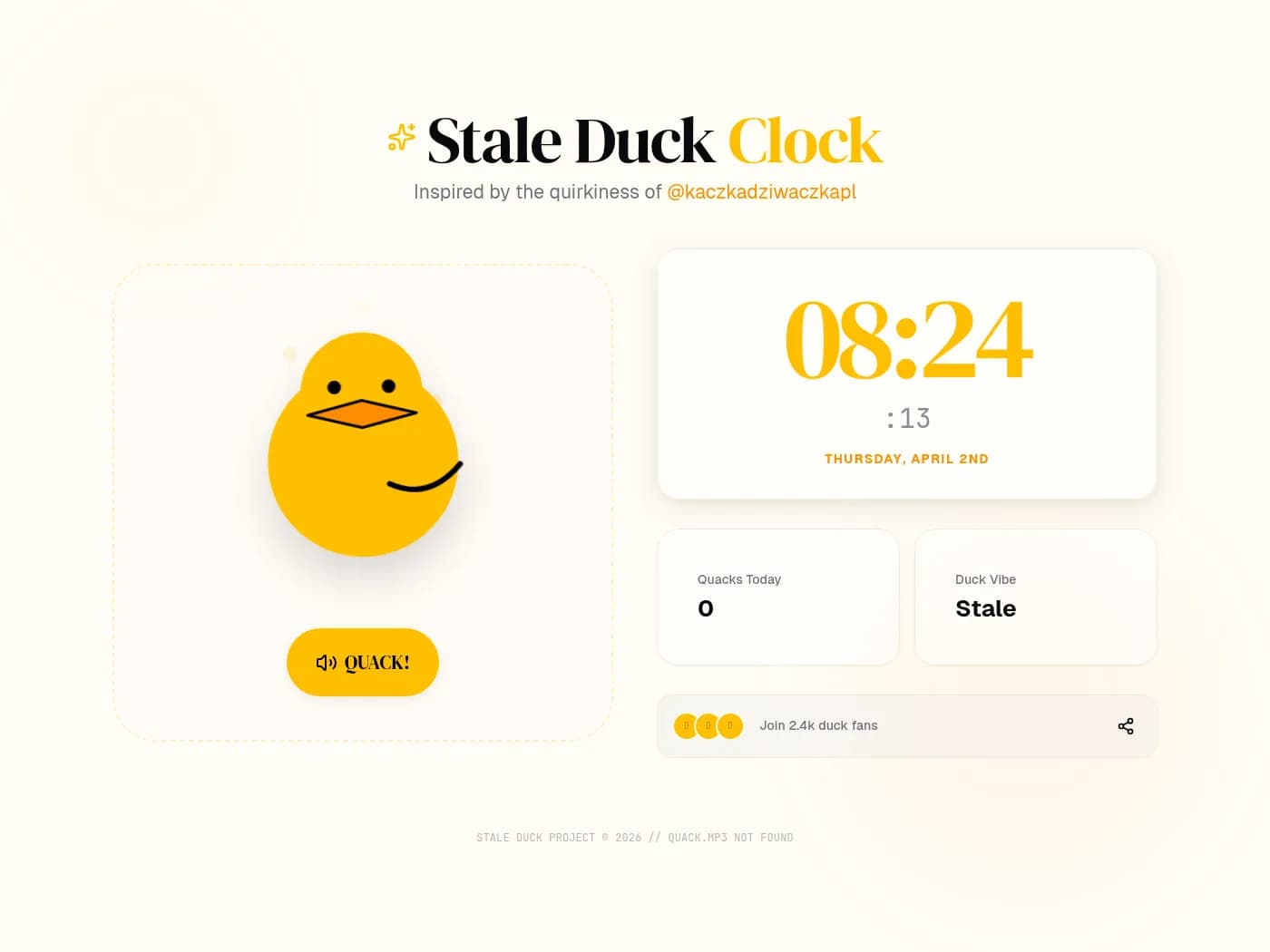 Stale Duck Clock