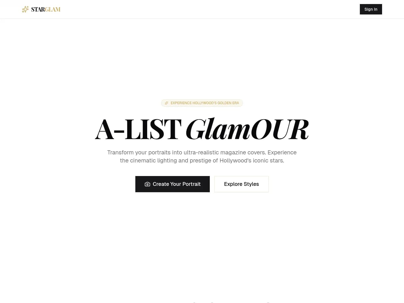 A-List Glam AI Portraits
