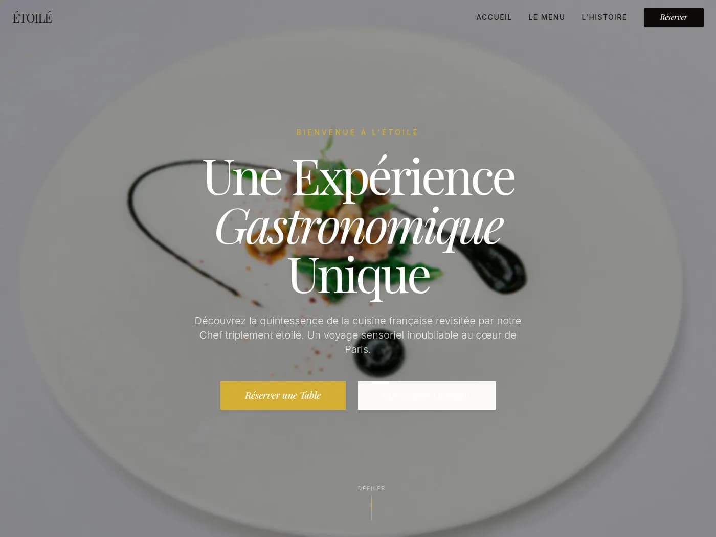 Étoilé Restaurant Website