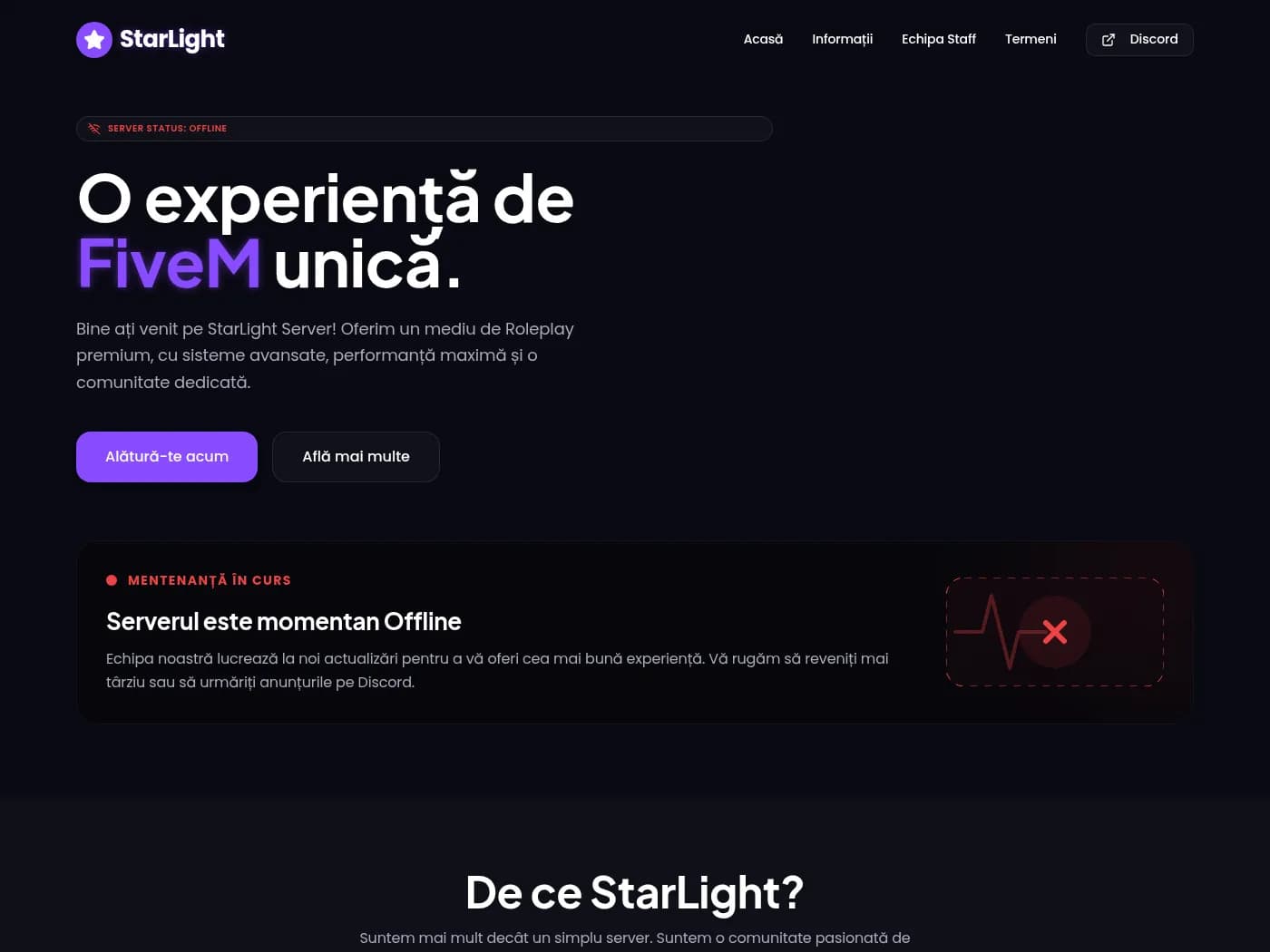 StarLight Server Site