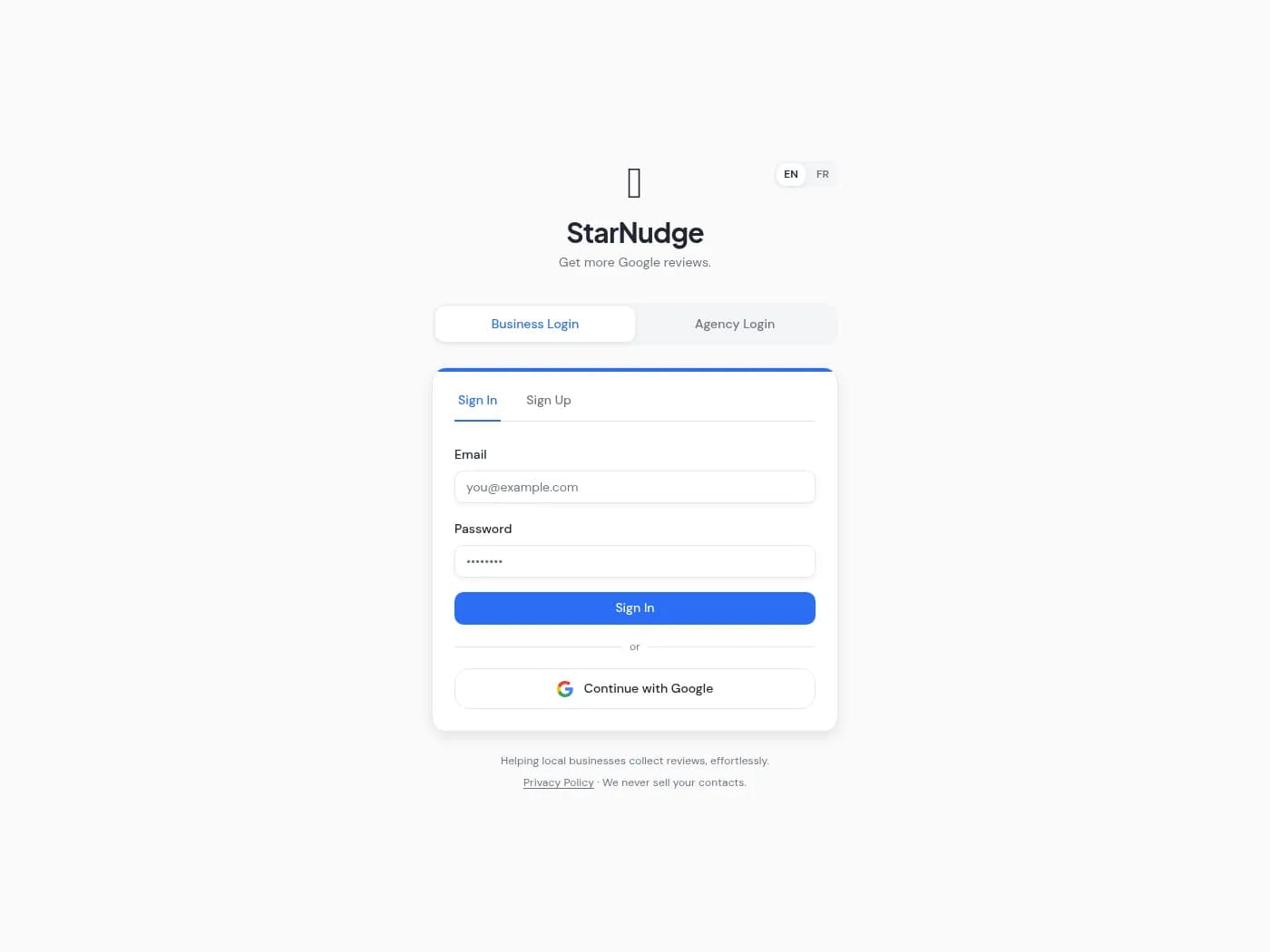 StarNudge Agency Portal