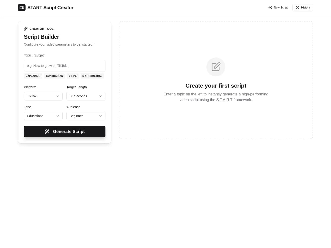 START Script Creator