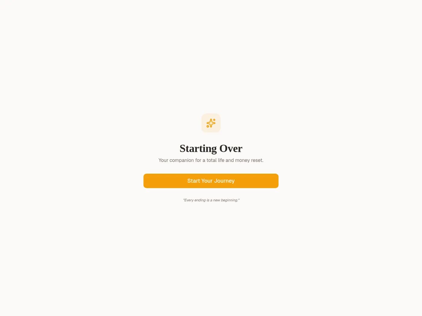 Starting Over Checklist