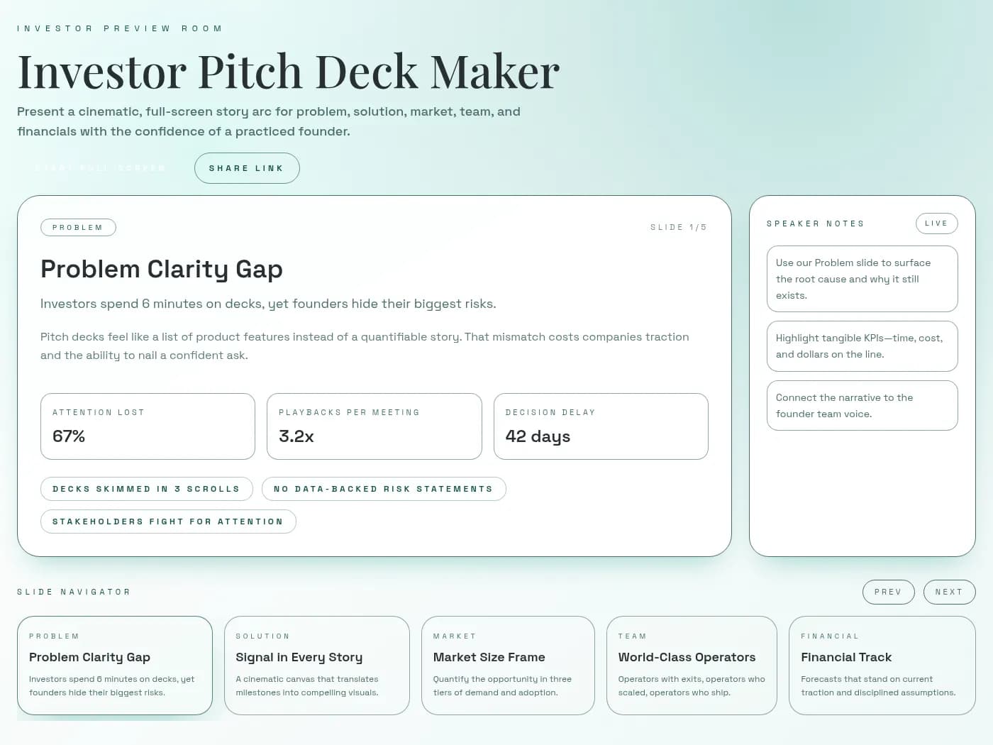 Investor Pitch Deck Maker