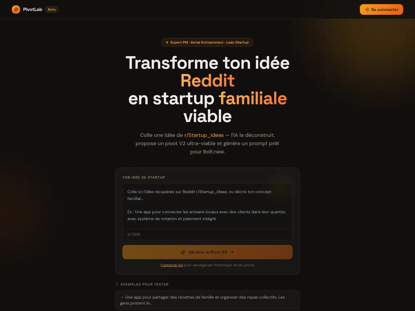 Startup Pivot Generator