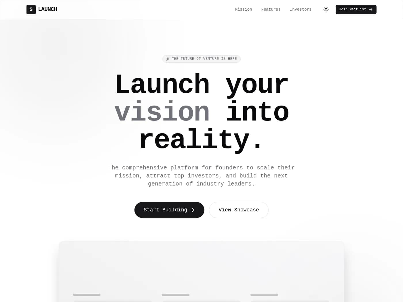 Startup Launch Website