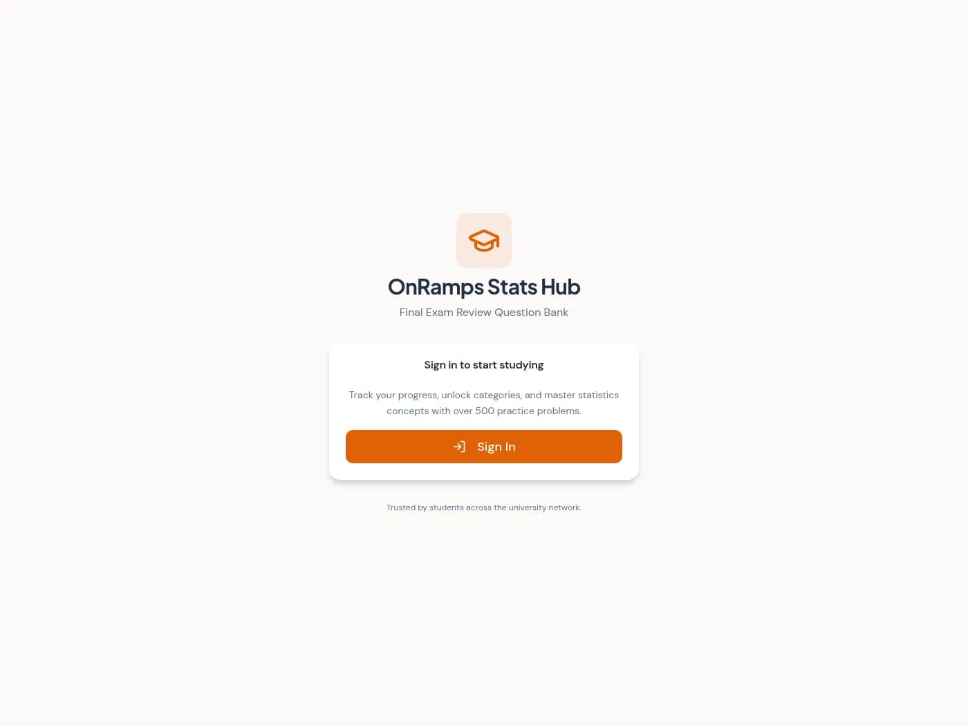OnRamps Stats Review Hub