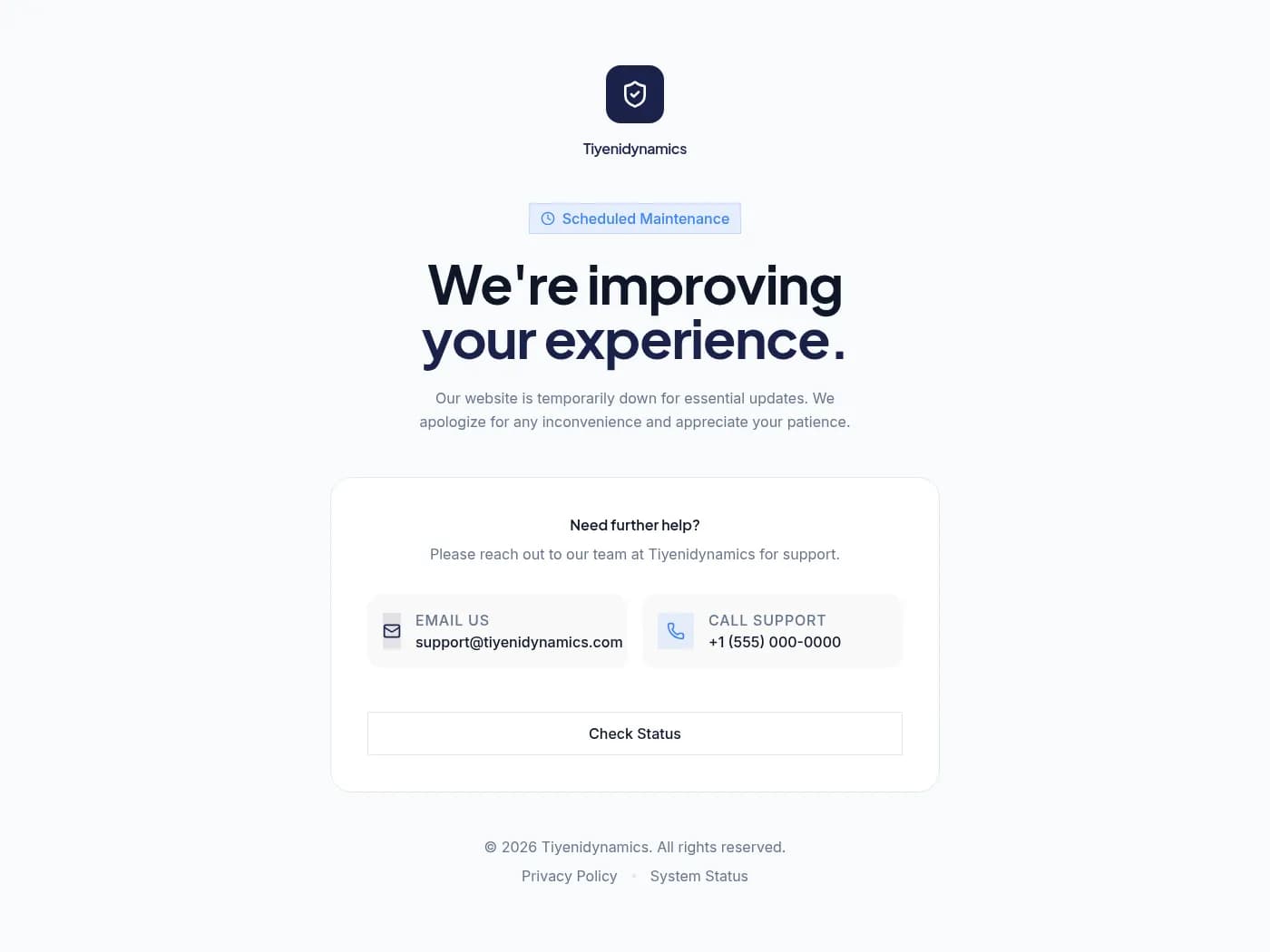 Tiyenidynamics Status Page
