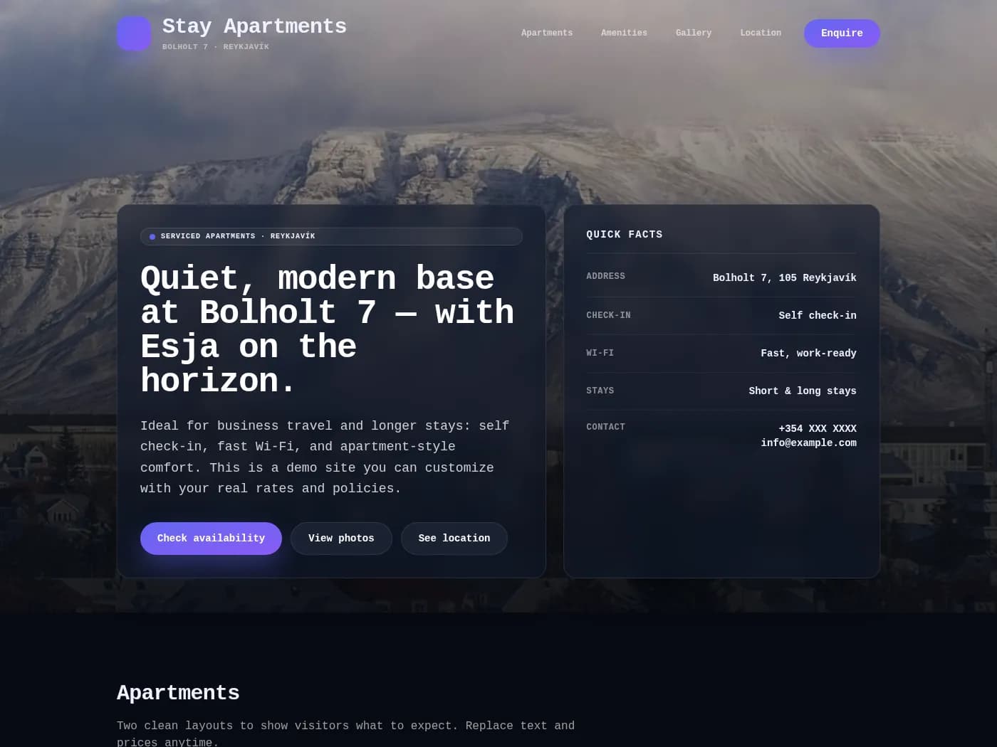 Stay Apartments Landing