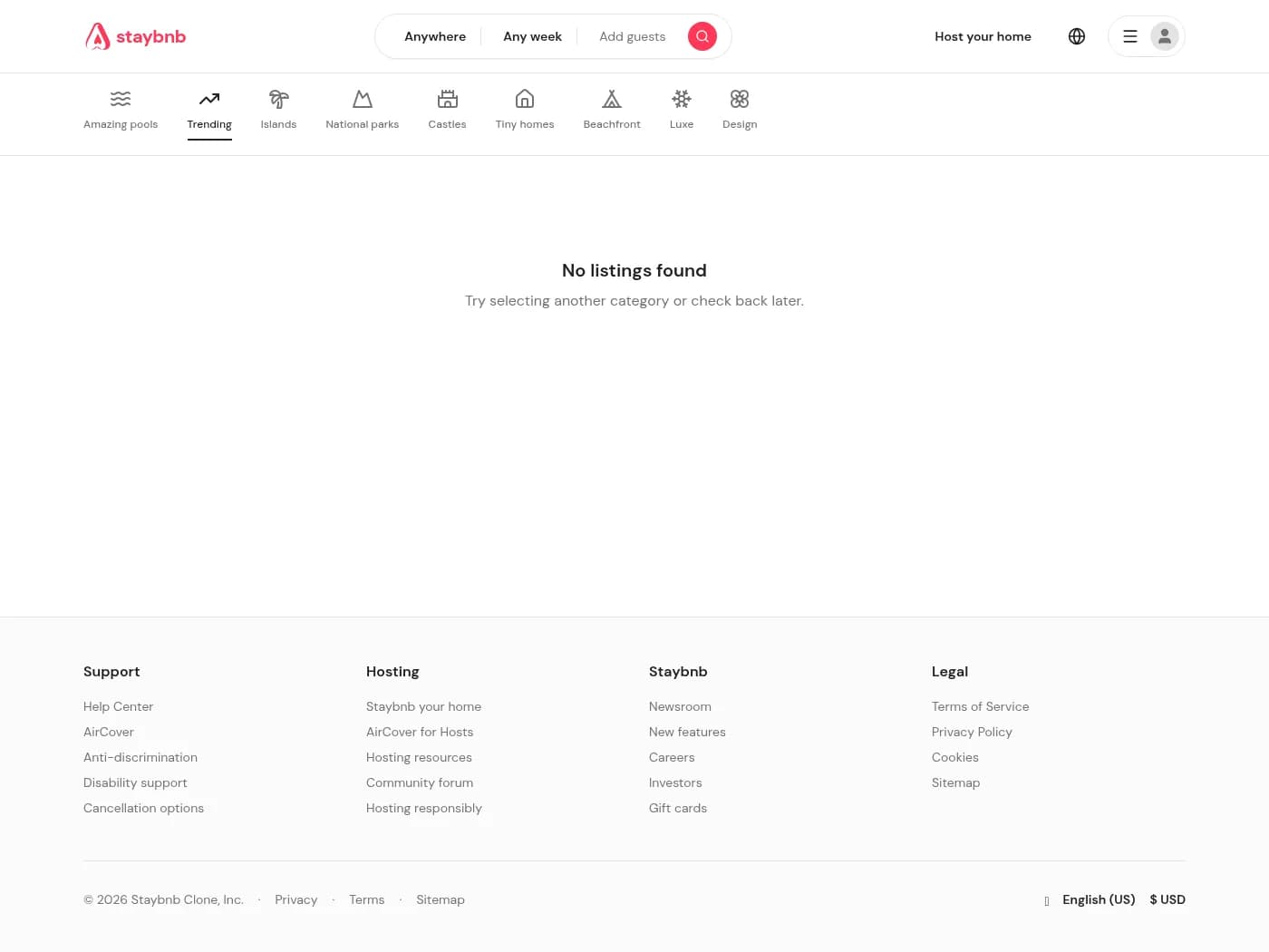 StayBnB Clone