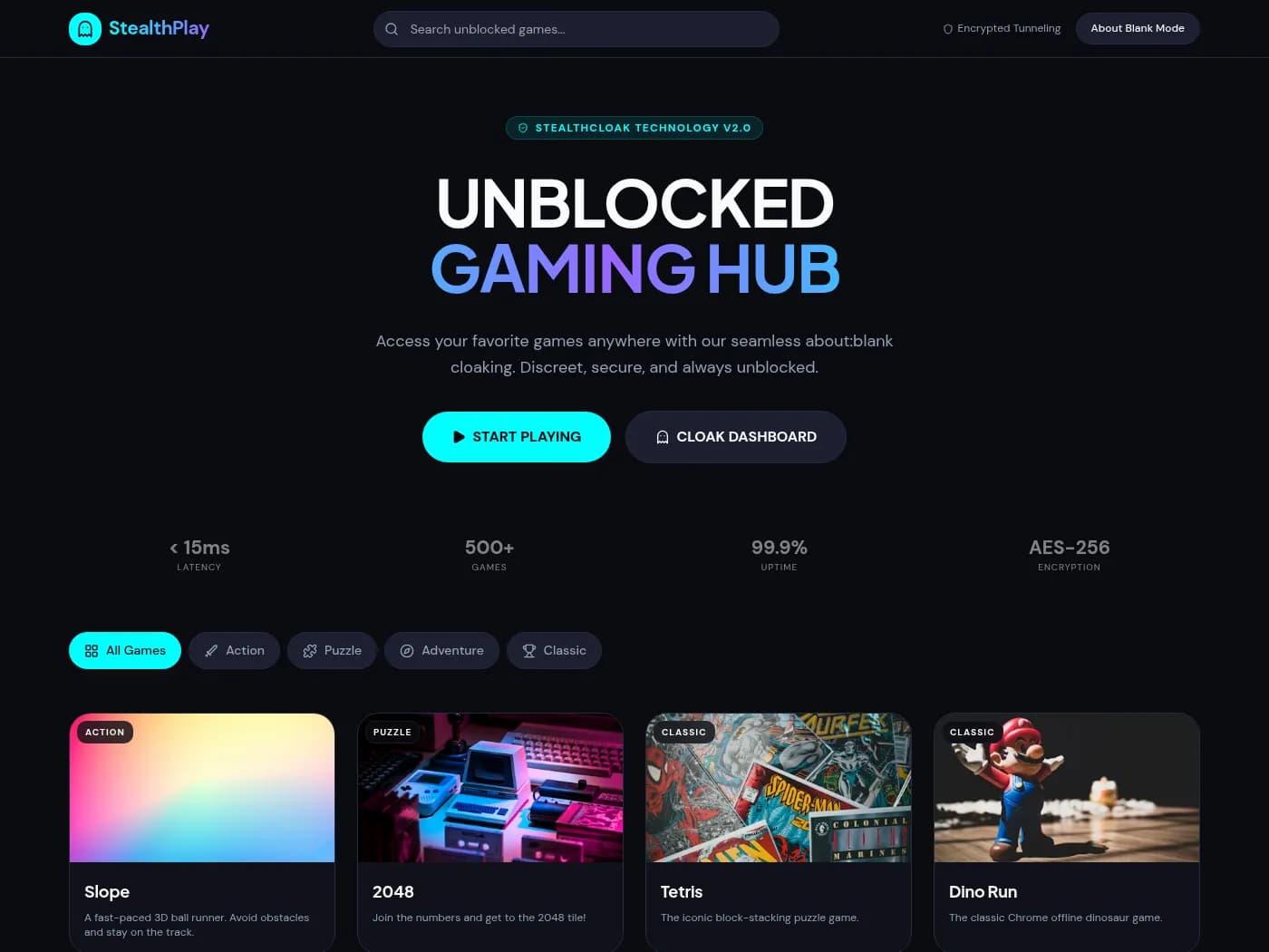 StealthPlay Gaming Hub