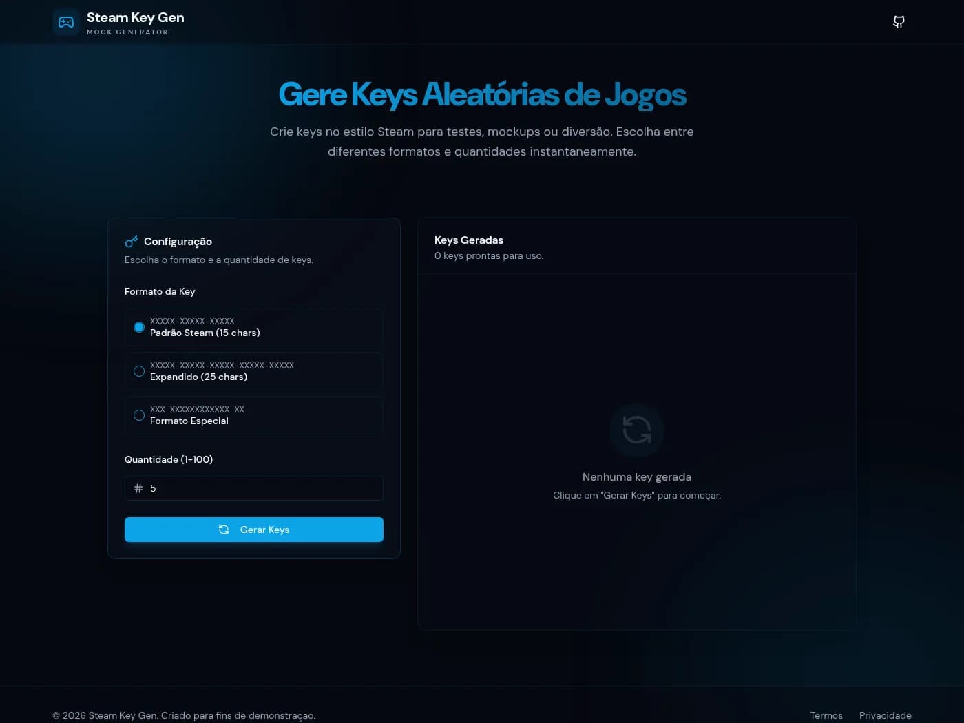 GERADOR DE KEY SIX