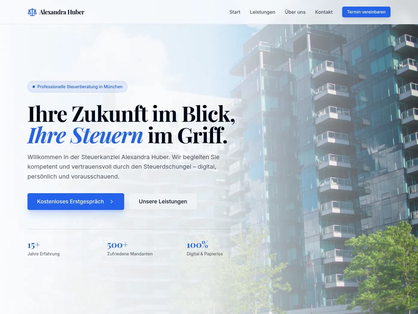 Steuerkanzlei Huber Website