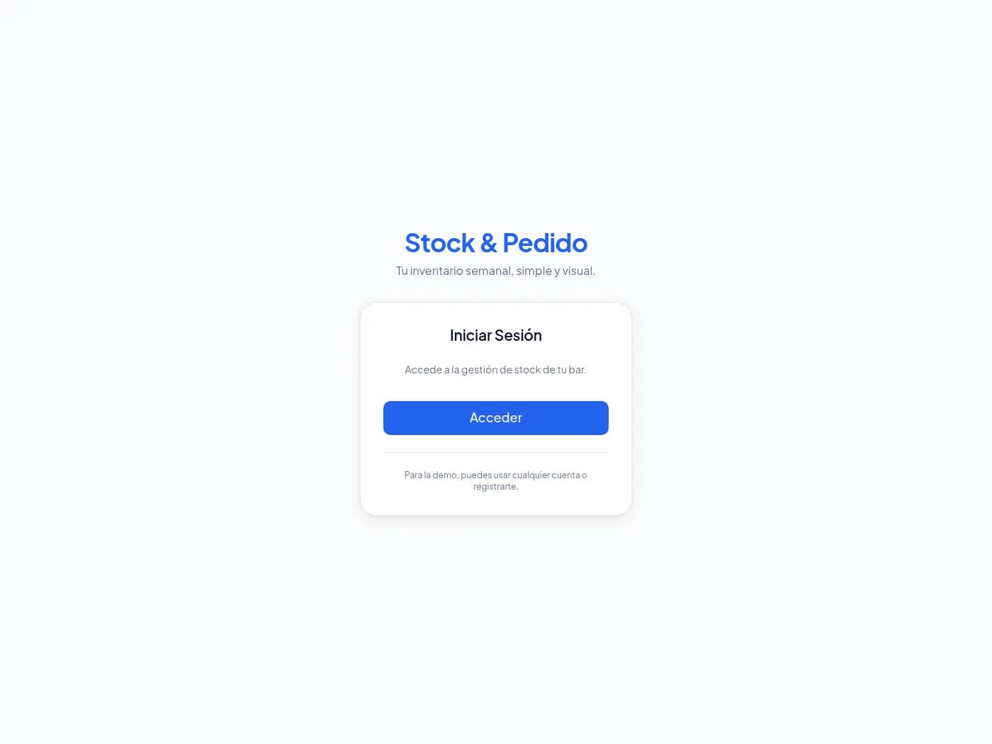 Stock & Pedido Demo