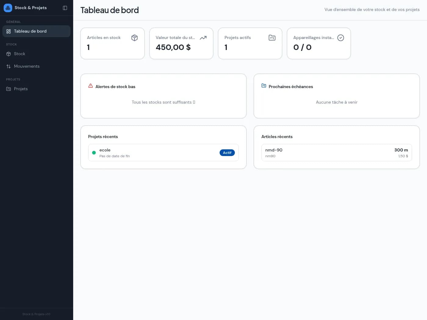 Stock & Project Tracker