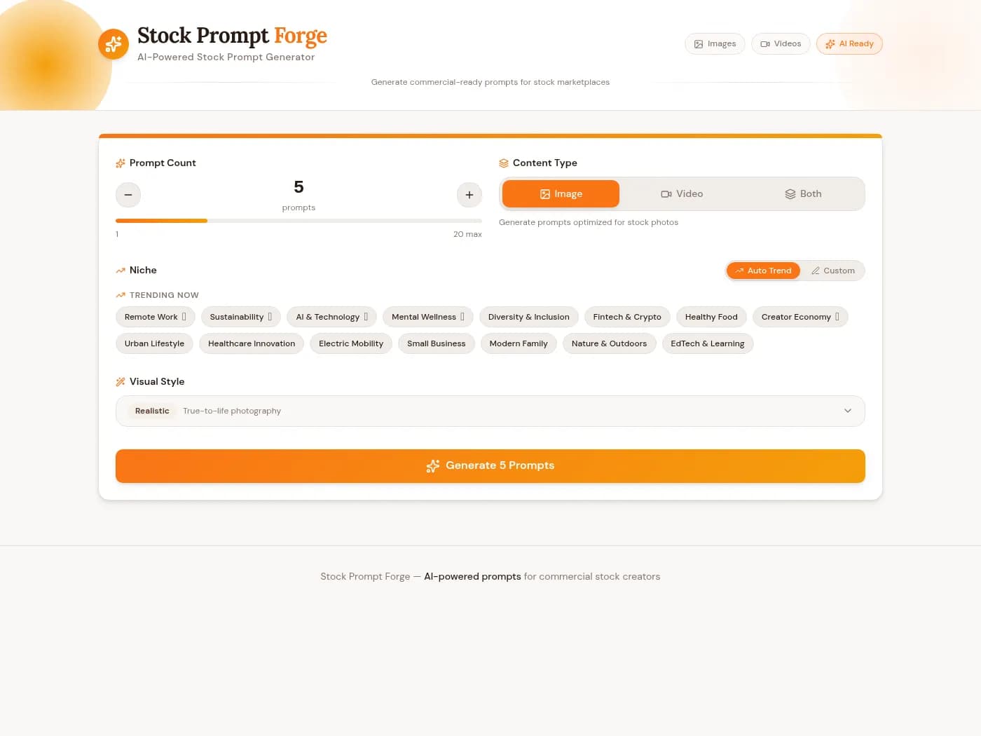 Stock Prompt Forge
