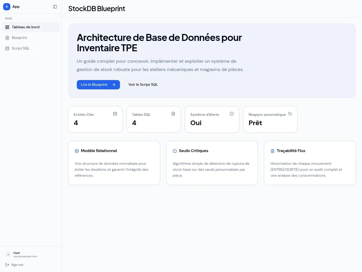 StockDB Blueprint
