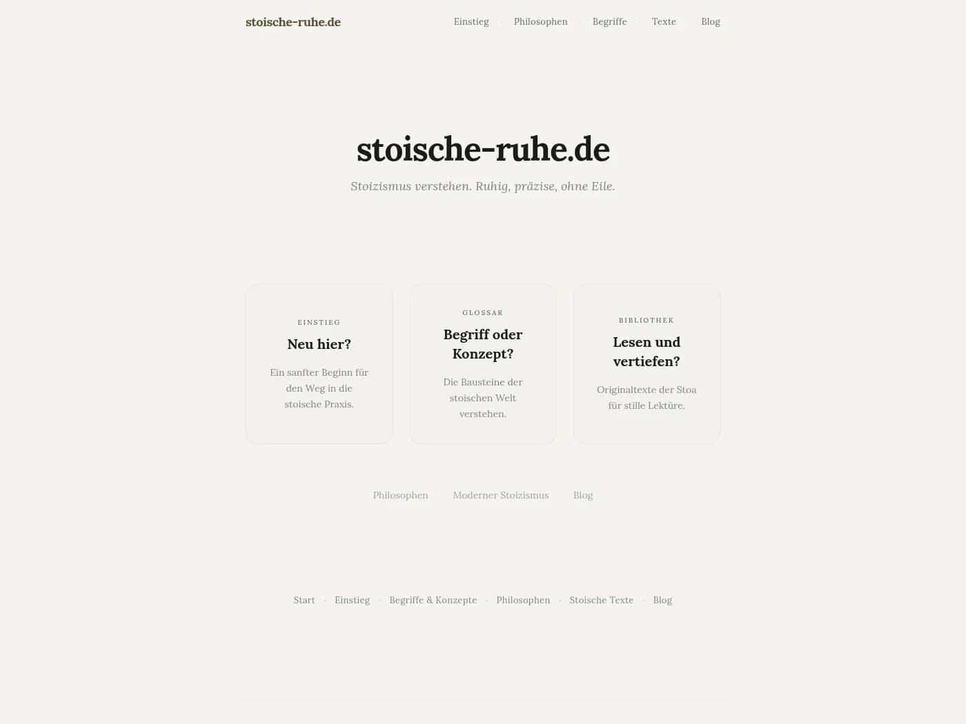 Stoische Ruhe Web