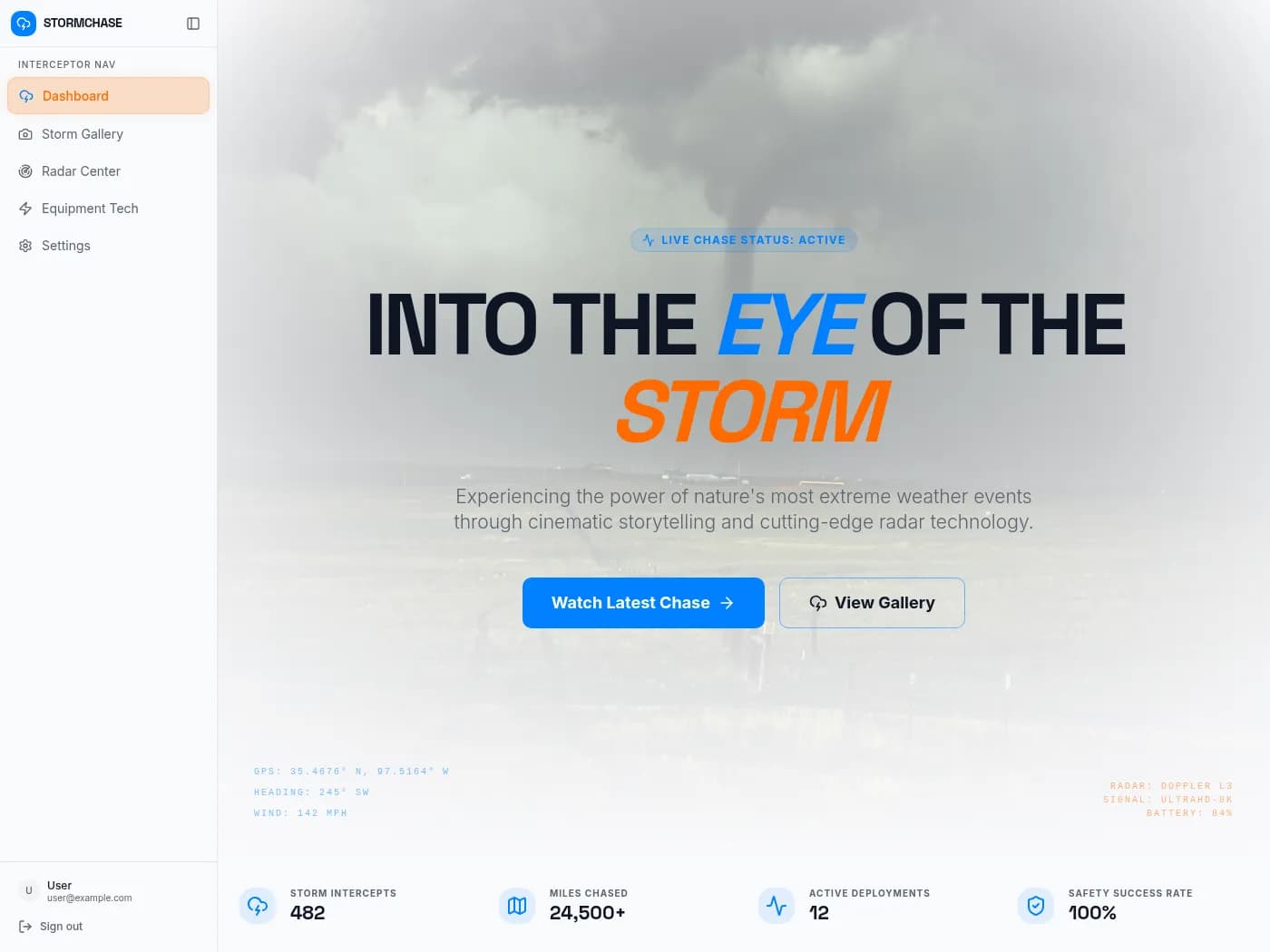 StormChase Cinematic Site