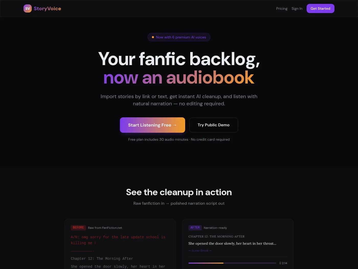 StoryVoice Audiobook SaaS
