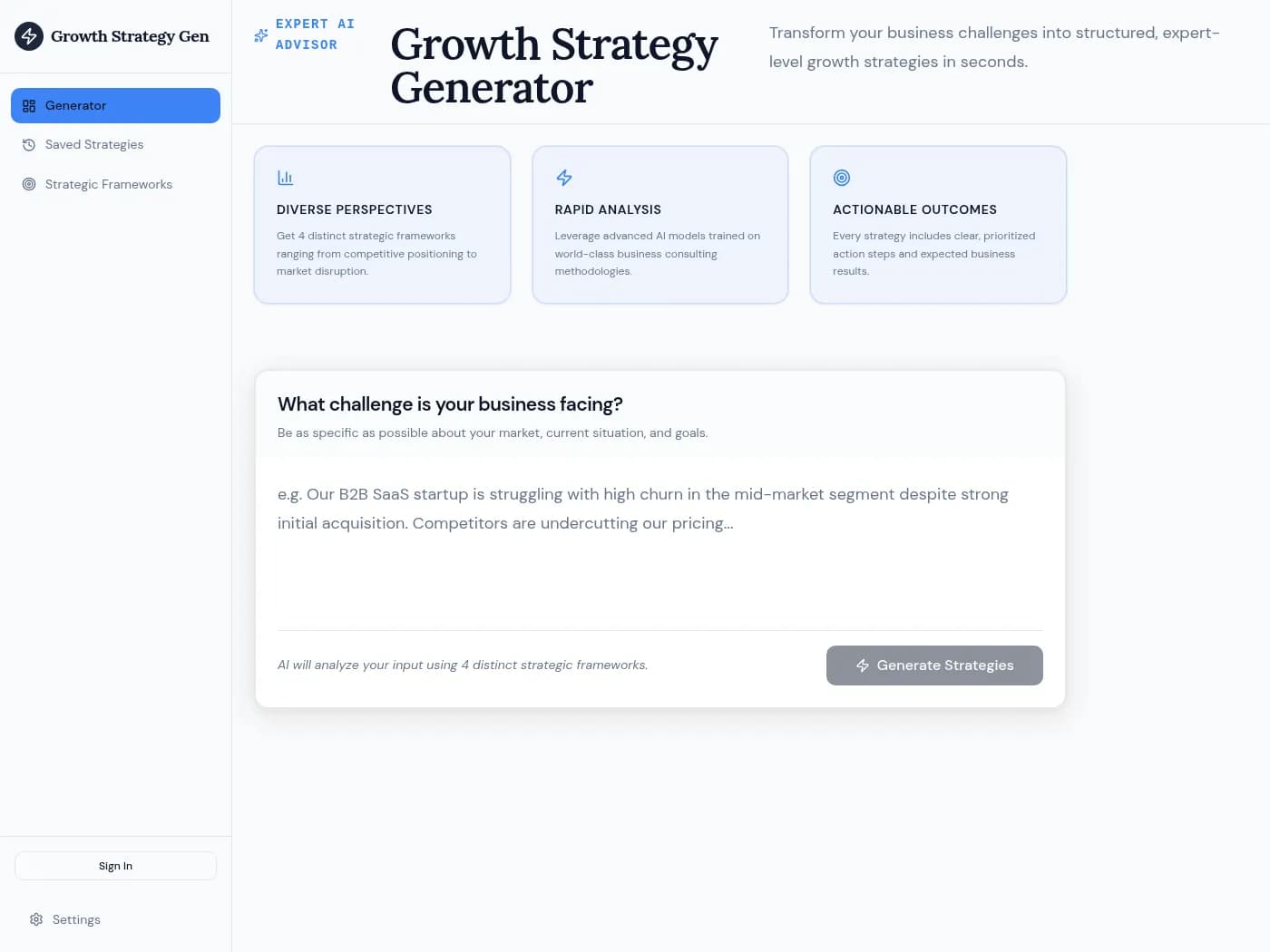 Growth Strategy Generator