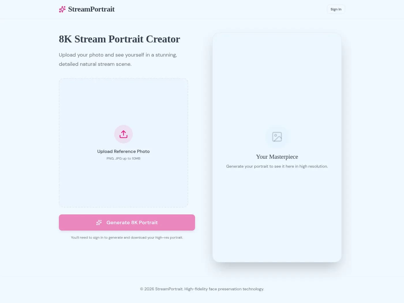 8K Stream Portrait Creator