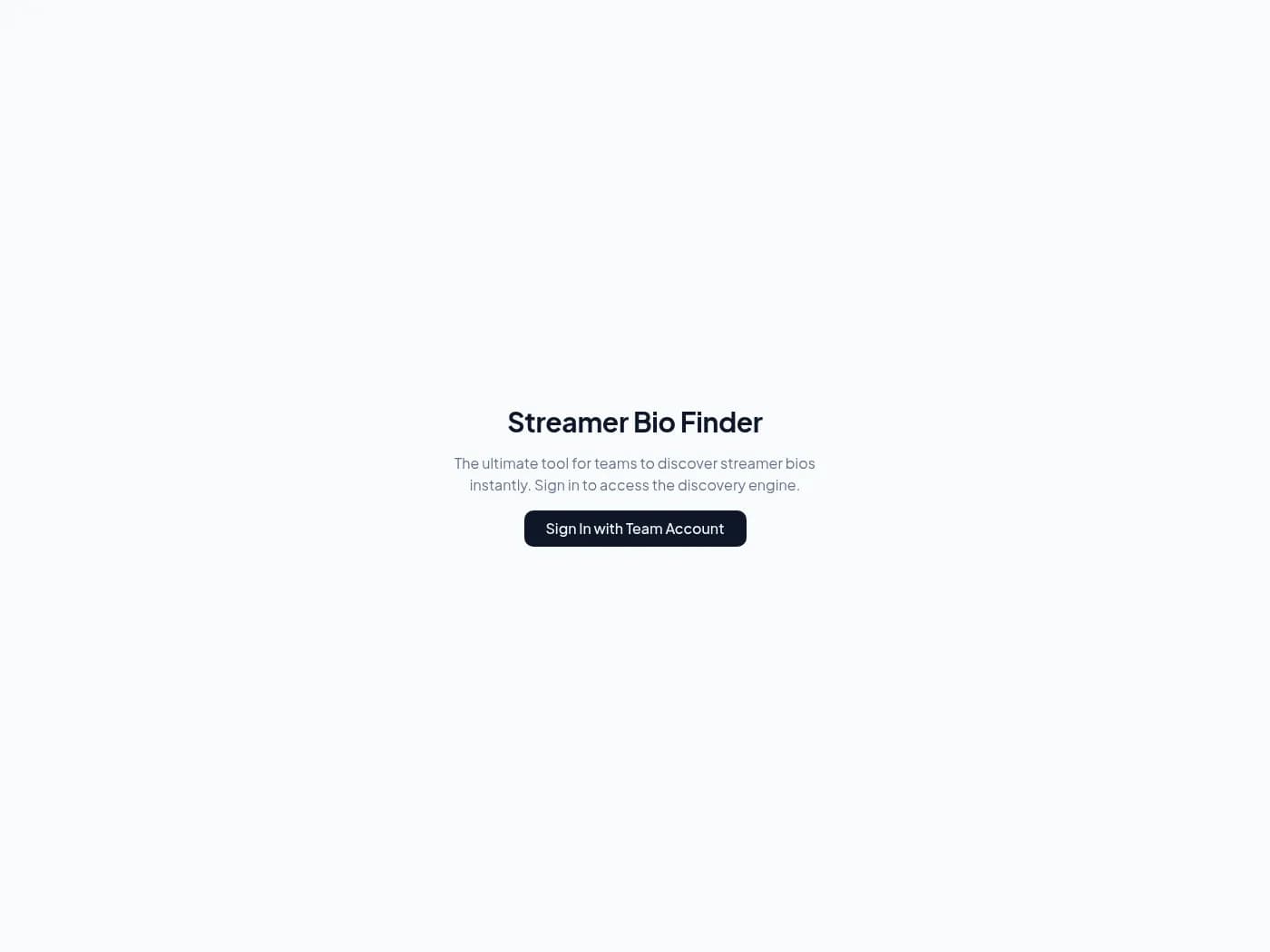 Streamer Bio Finder