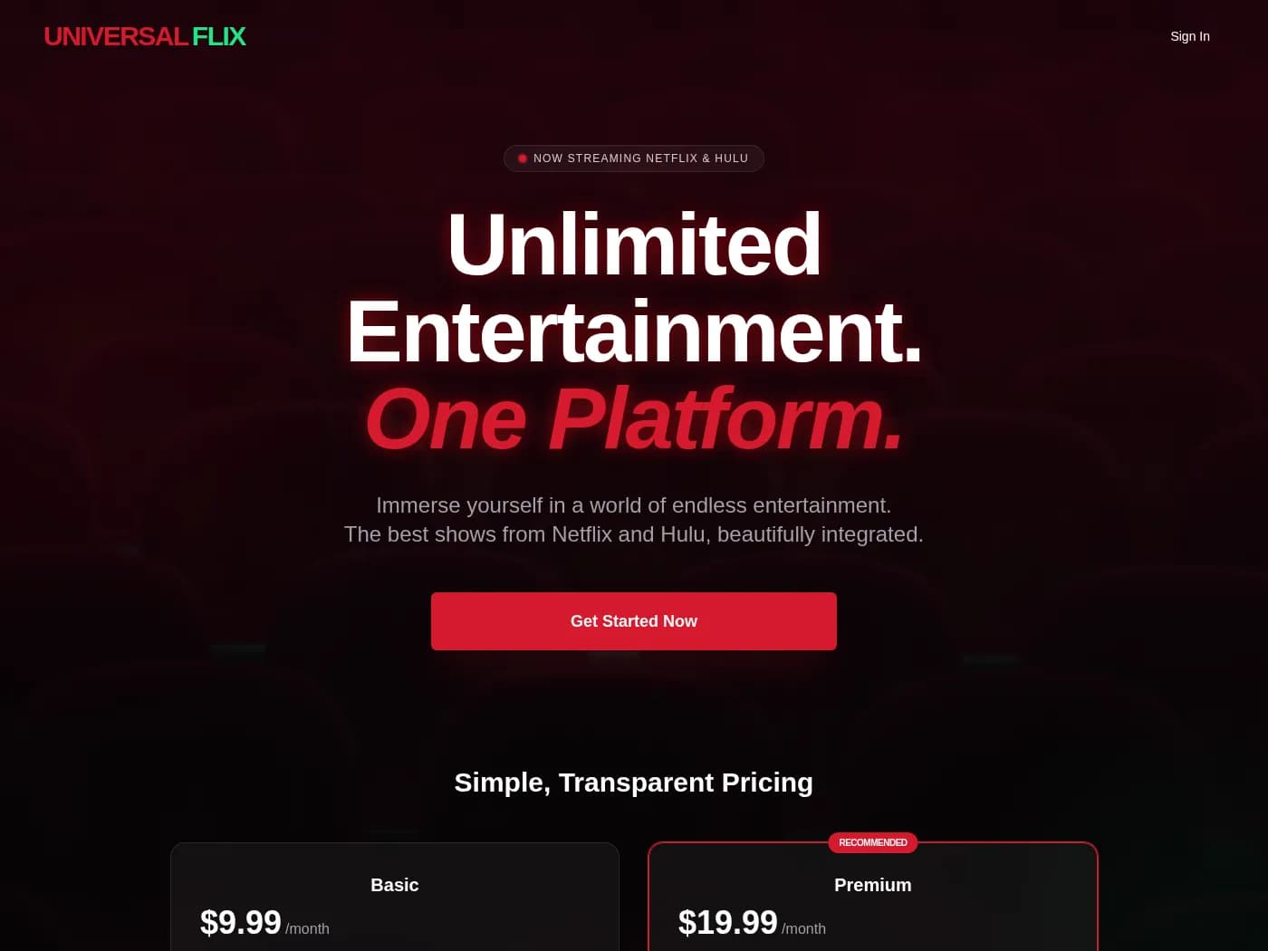 StreamFlix Showcase