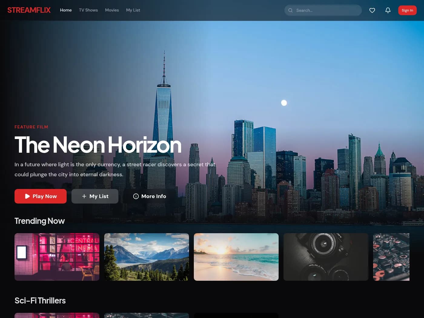 StreamFlix Web Entertainment