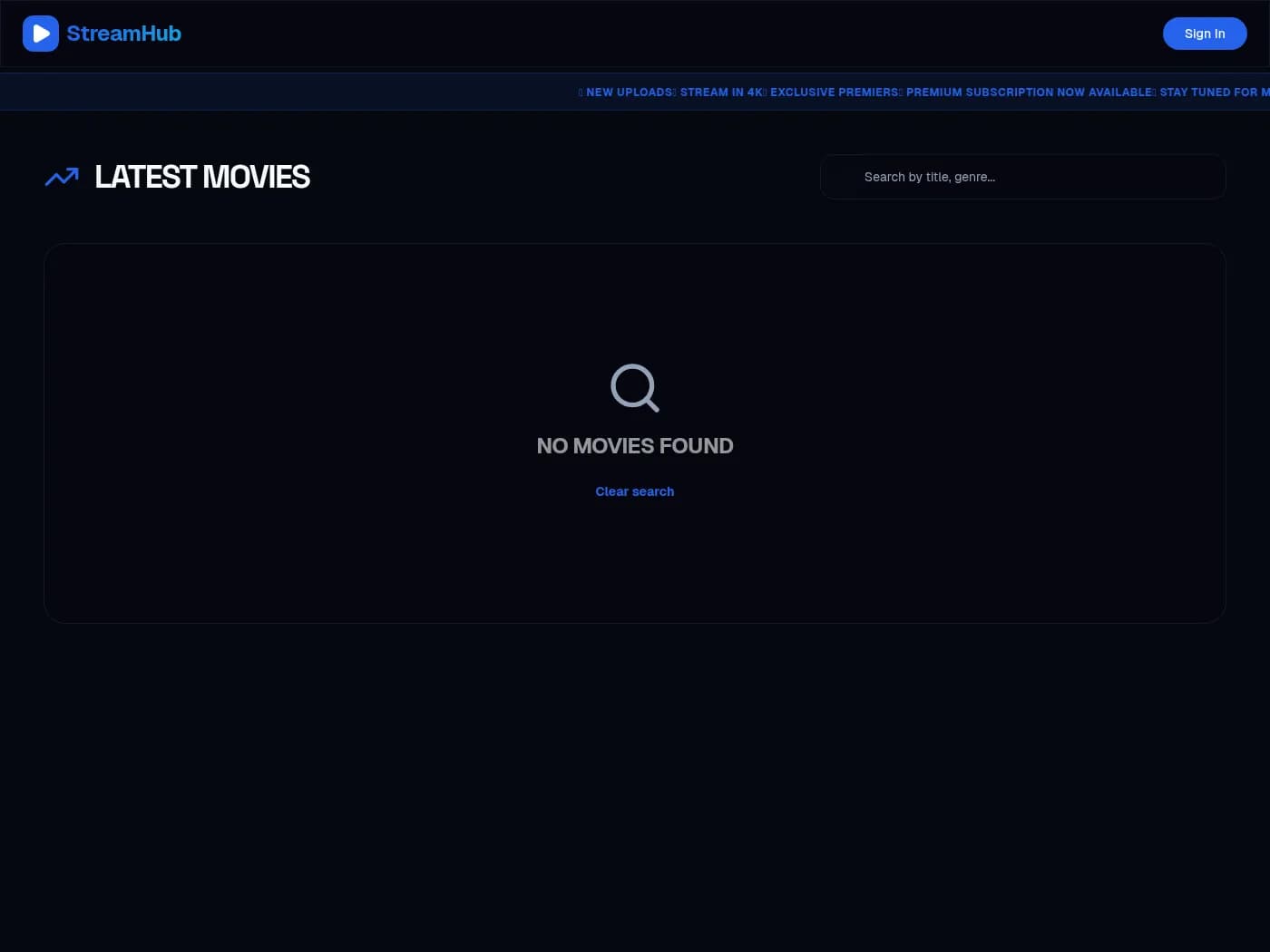 StreamHub Movie App