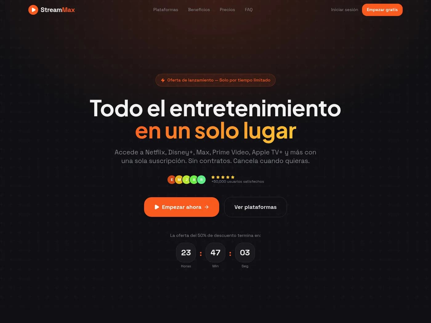 Streaming Platform Sales Page