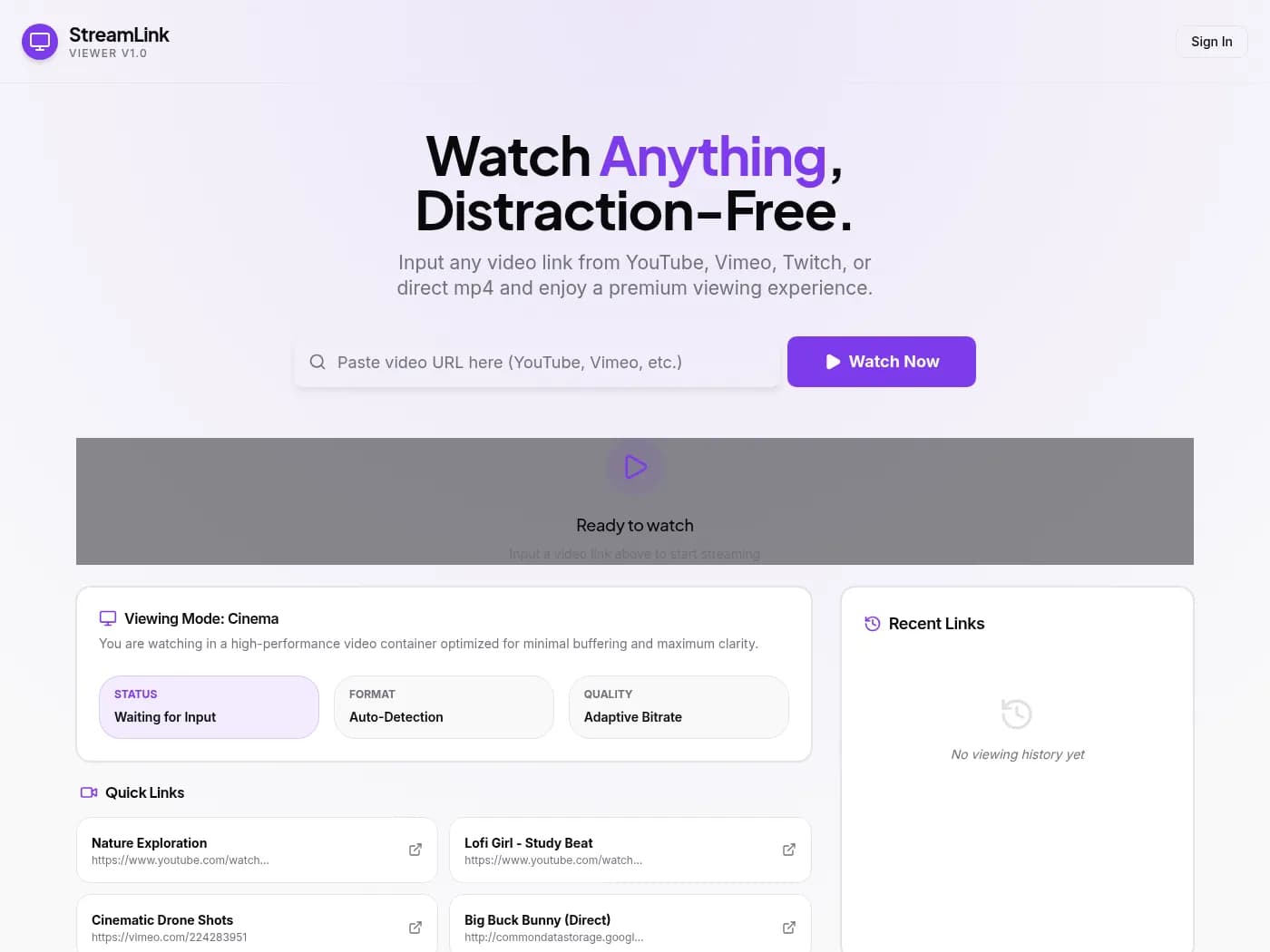 StreamLink Viewer