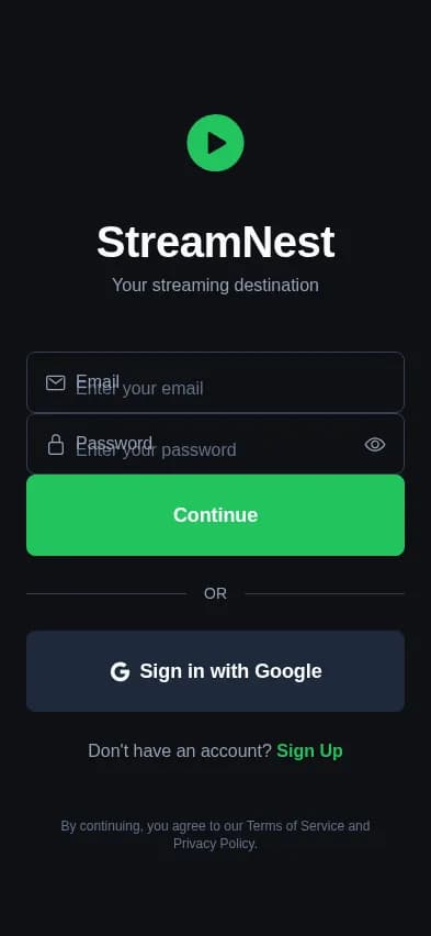 StreamNest Mobile