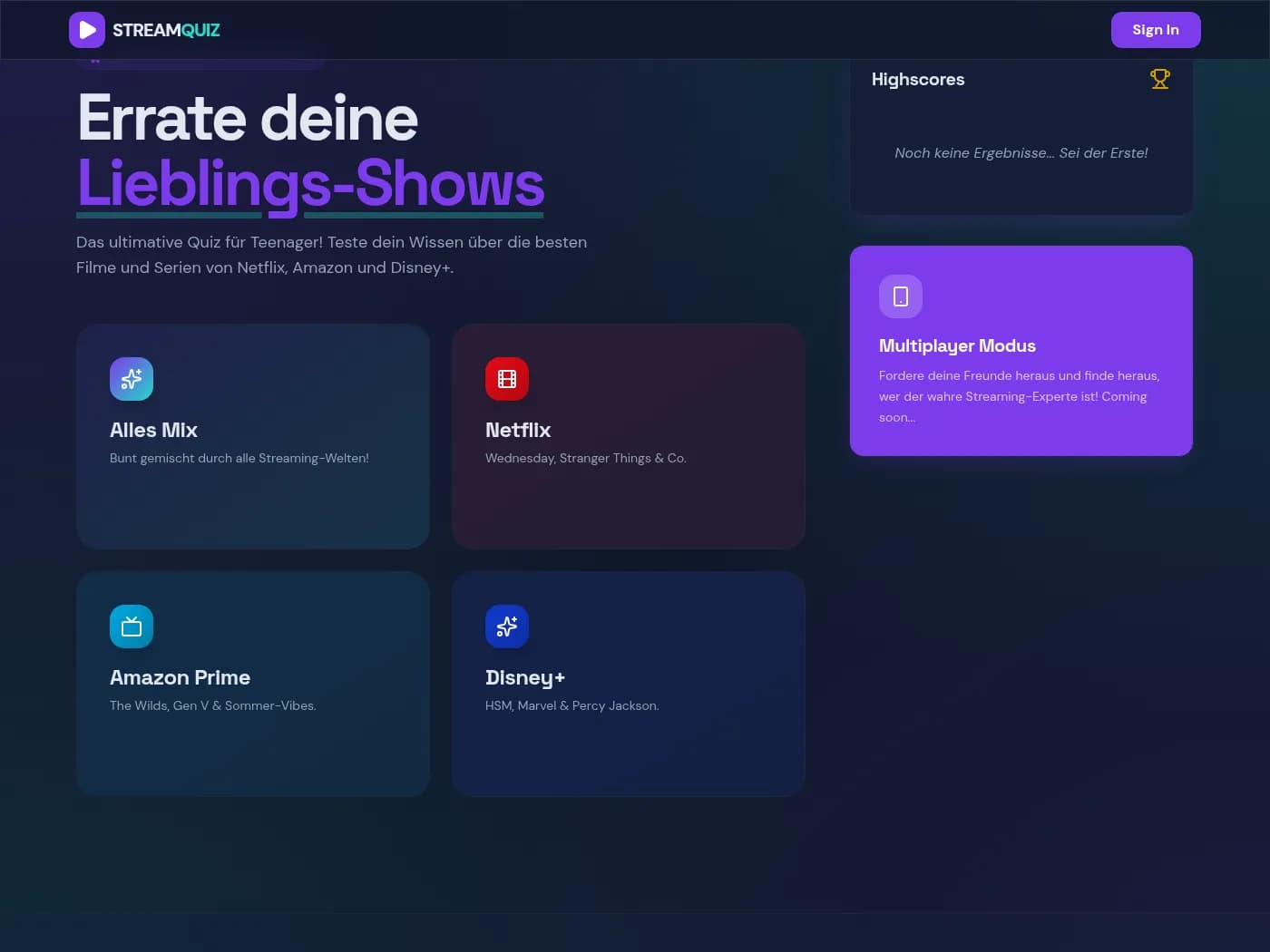 StreamQuiz Challenge