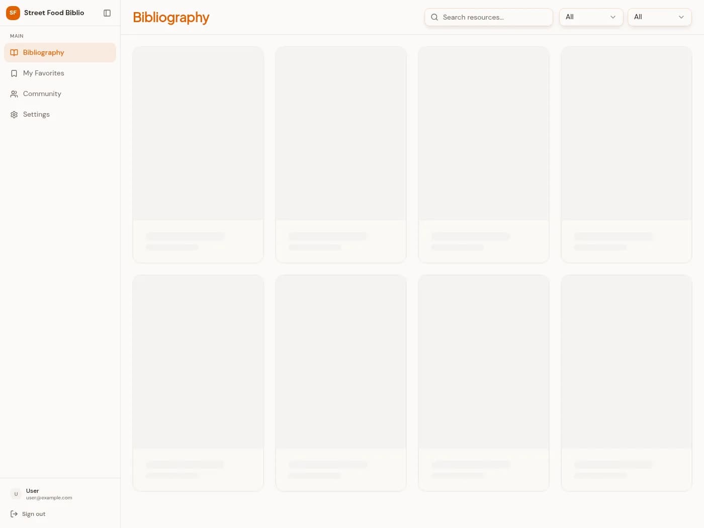 Street Food Bibliography