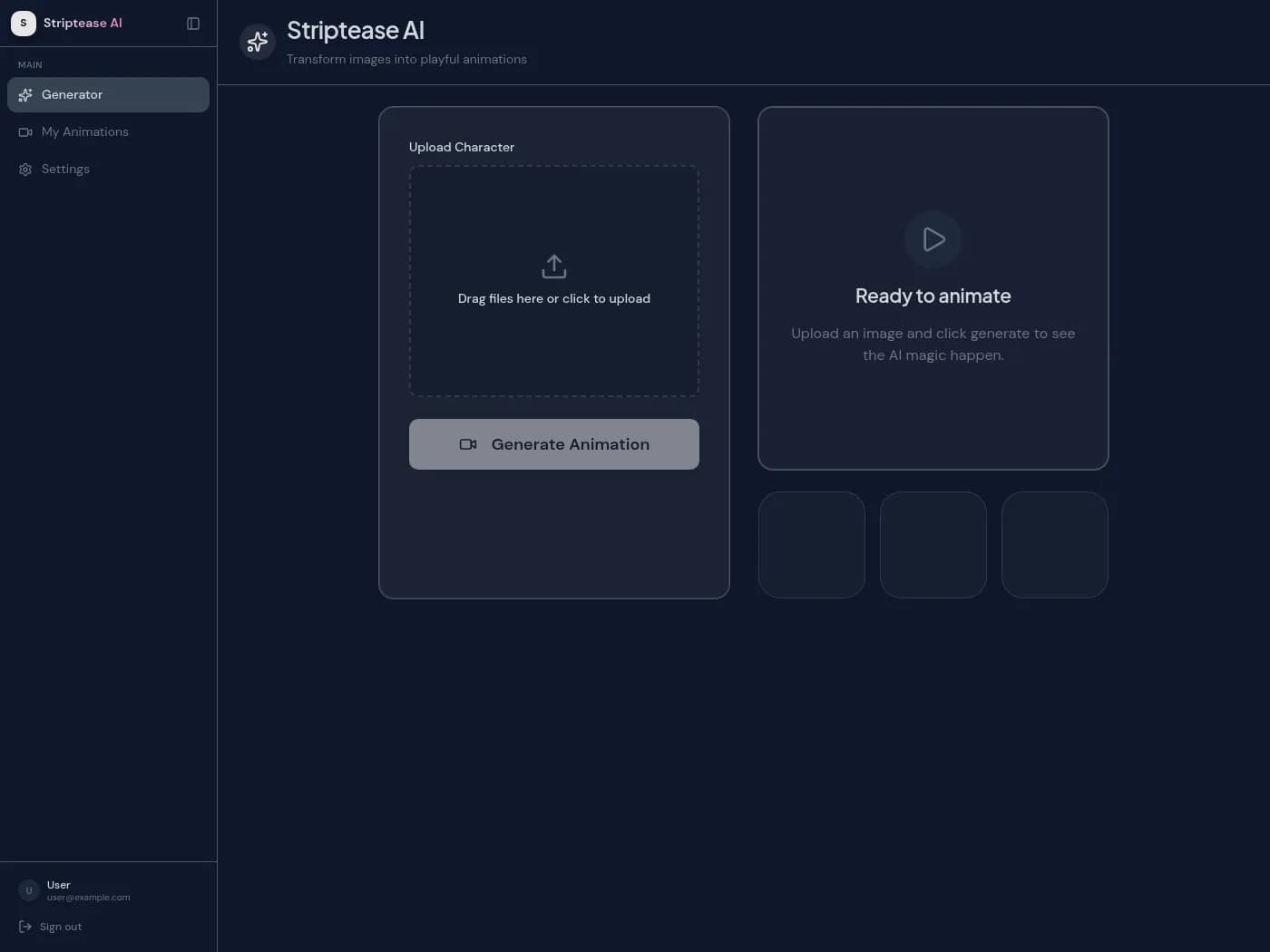 Striptease Video Generator