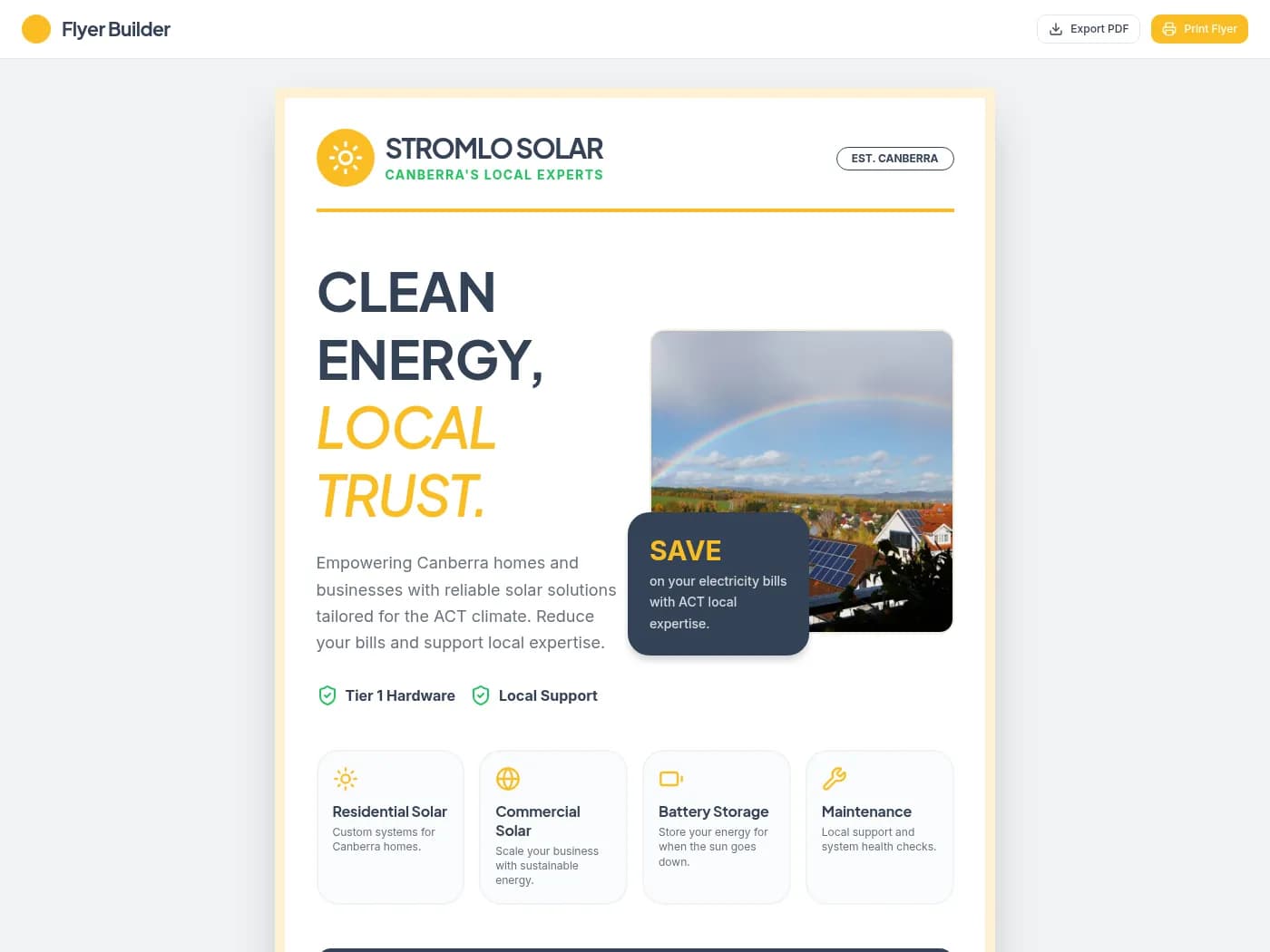 Stromlo Solar Flyer