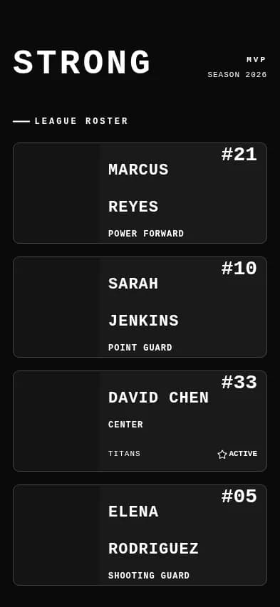 Strong MVP Player Card