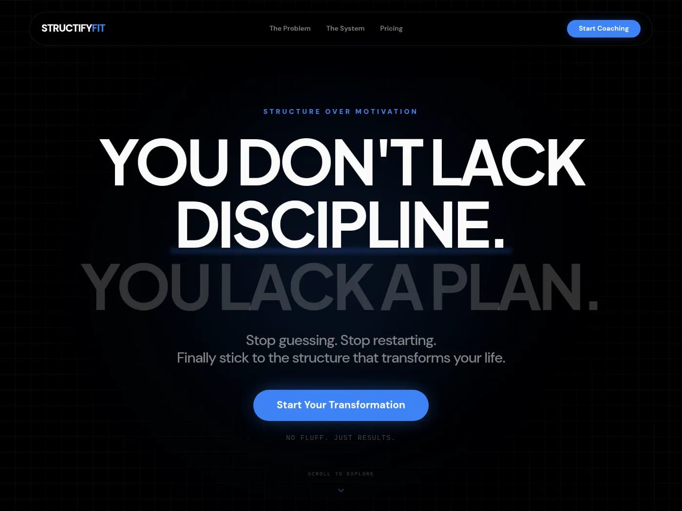Structify Fit Landing Page